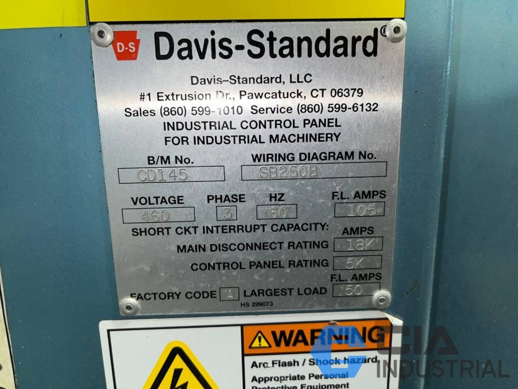 Davis-Standard Super Blue 250 Single Screw Extruder - Stock No. PEM0026A - CIA Industrial