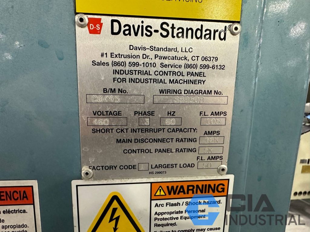 Davis-Standard Super Blue 250 Single Screw Extruder - Stock No. PEM0002A - CIA Industrial